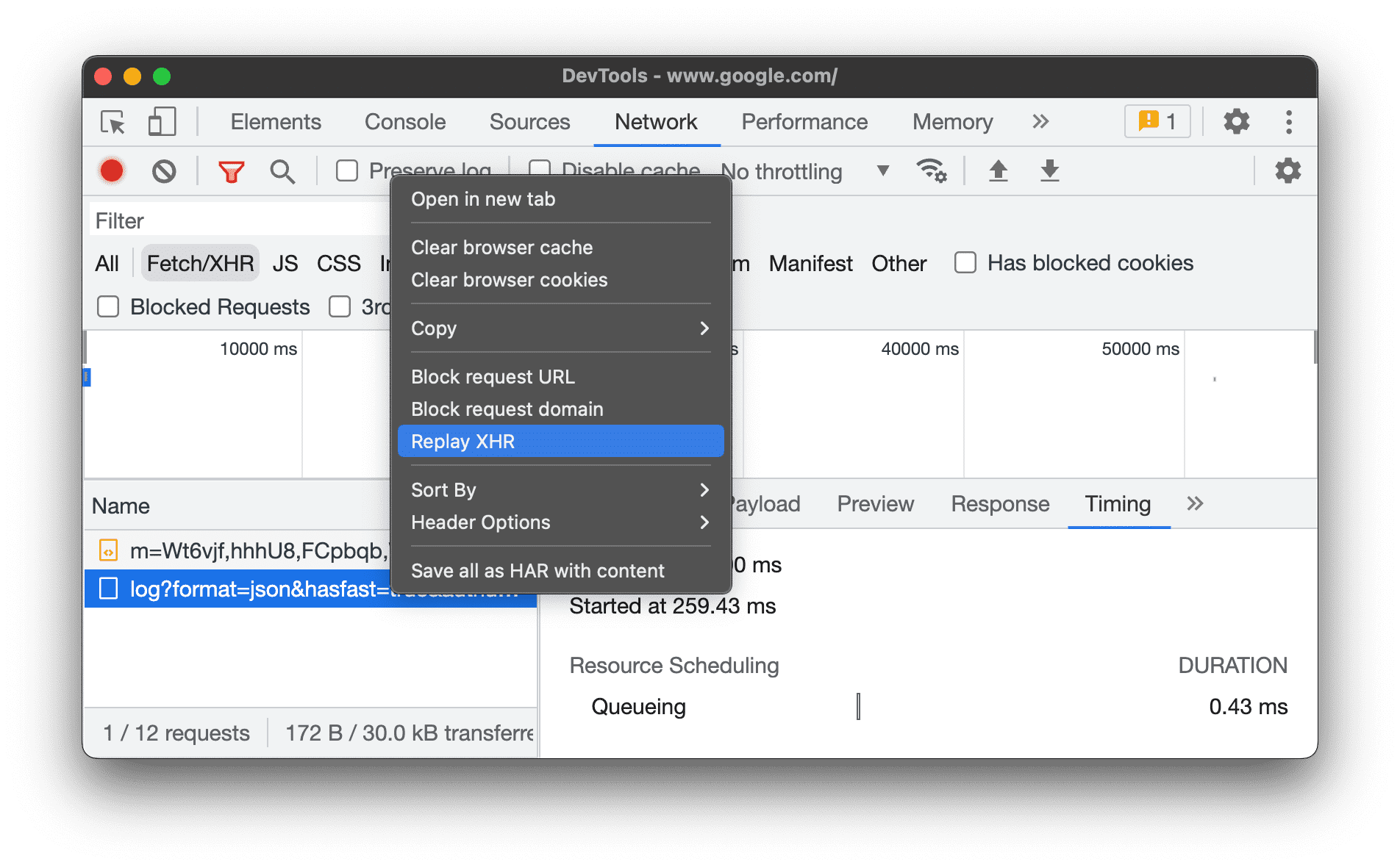 Referência de recursos de rede | Chrome DevTools | Chrome for Developers