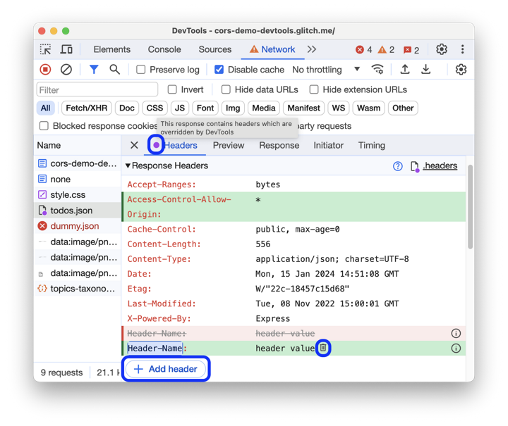 Override web content and HTTP response headers locally | Chrome DevTools | Chrome for Developers
