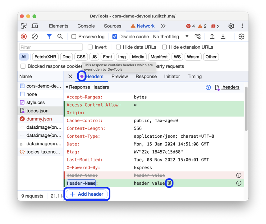Override web content and HTTP response headers locally | Chrome DevTools | Chrome for Developers