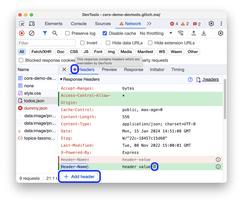 Override web content and HTTP response headers locally | Chrome DevTools | Chrome for Developers