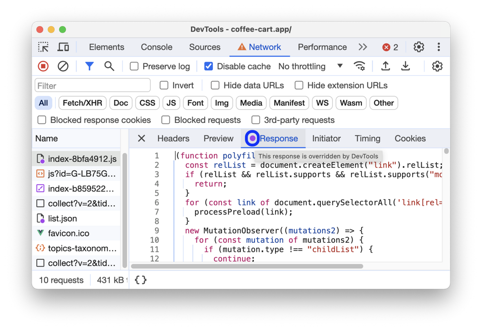 Override web content and HTTP response headers locally | Chrome DevTools | Chrome for Developers