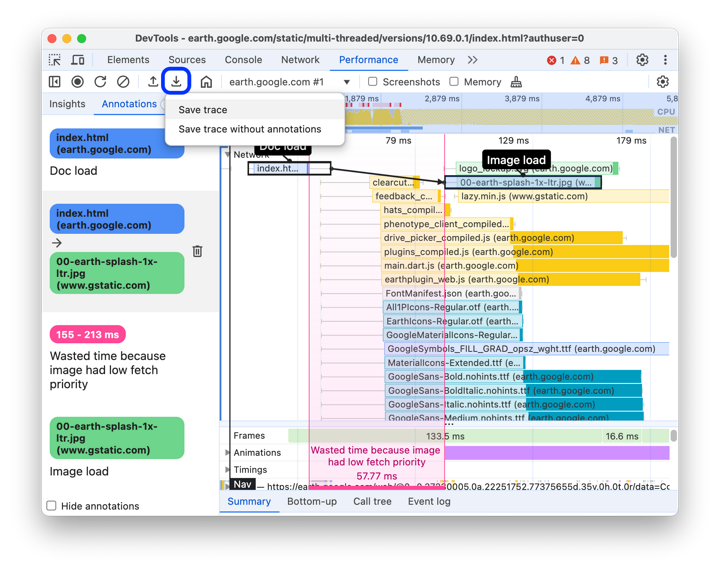 Annotate and share your performance findings | Chrome DevTools | Chrome ...