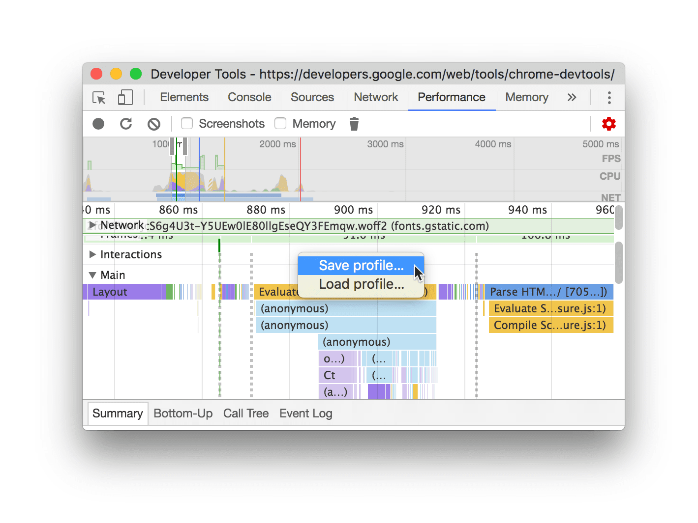 Referencia de las funciones de rendimiento | Chrome DevTools | Chrome for Developers