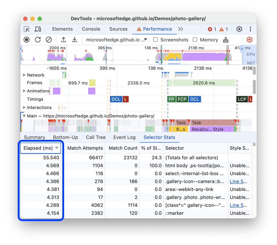 Analyze CSS selector performance during Recalculate Style events | Chrome DevTools | Chrome for ...