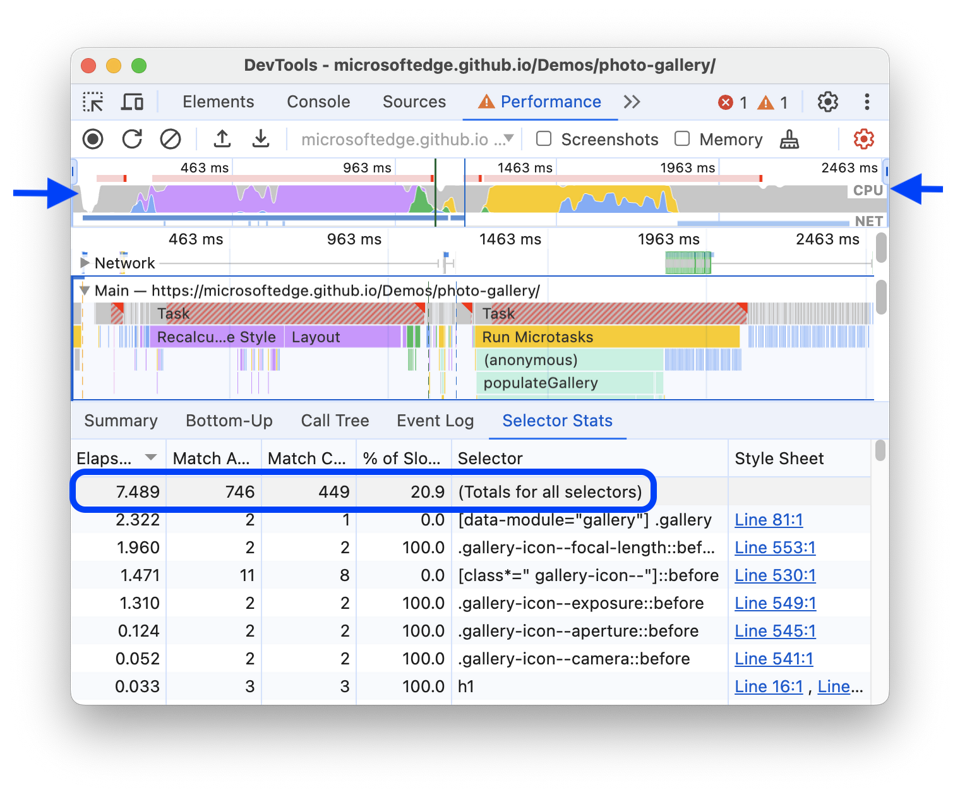 Analyze CSS selector performance during Recalculate Style events | Chrome DevTools | Chrome for ...
