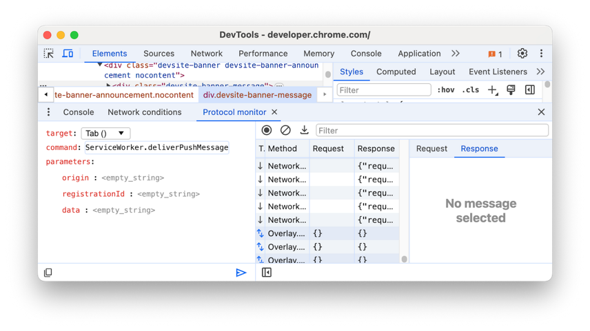 协议监控:查看和发送 Cdp 请求 Chrome Devtools Chrome For Developers