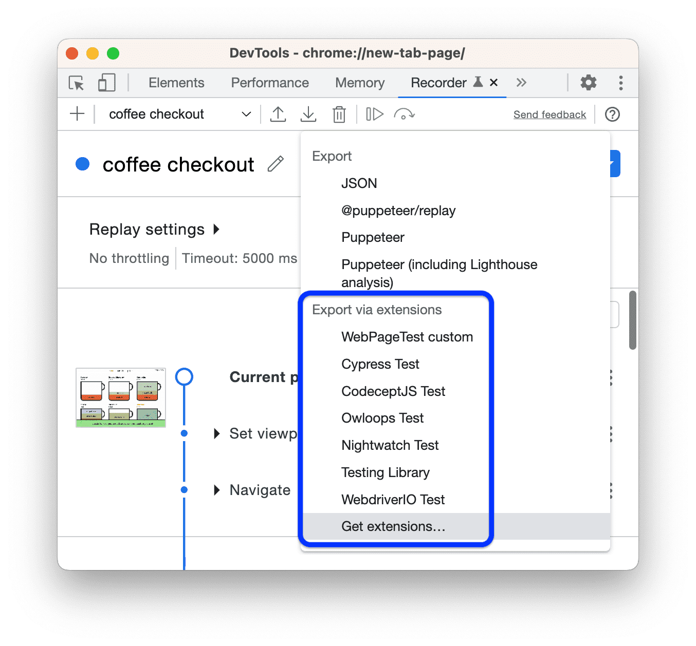 Customize the Recorder with extensions | DevTools | Chrome for Developers
