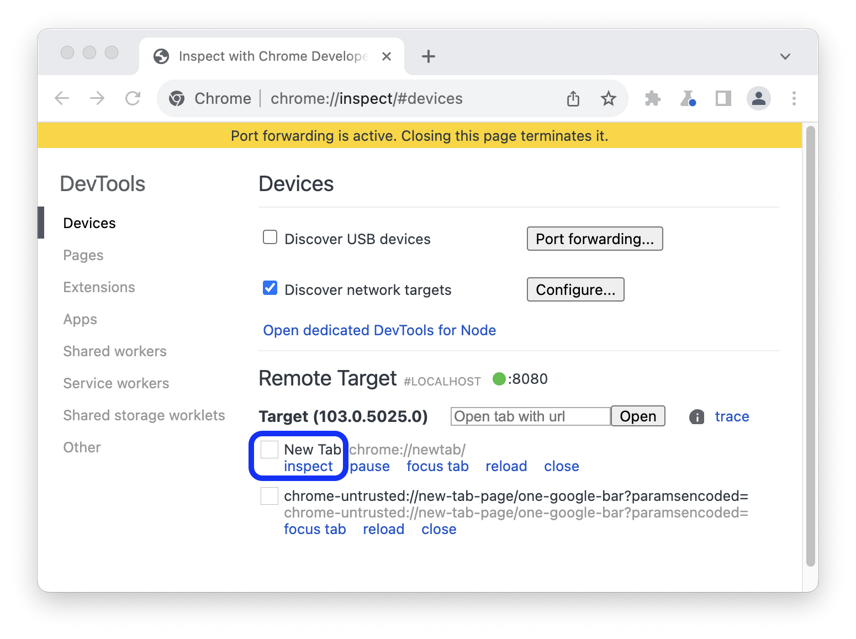 Accede a los servidores locales y las instancias de Chrome con la ...