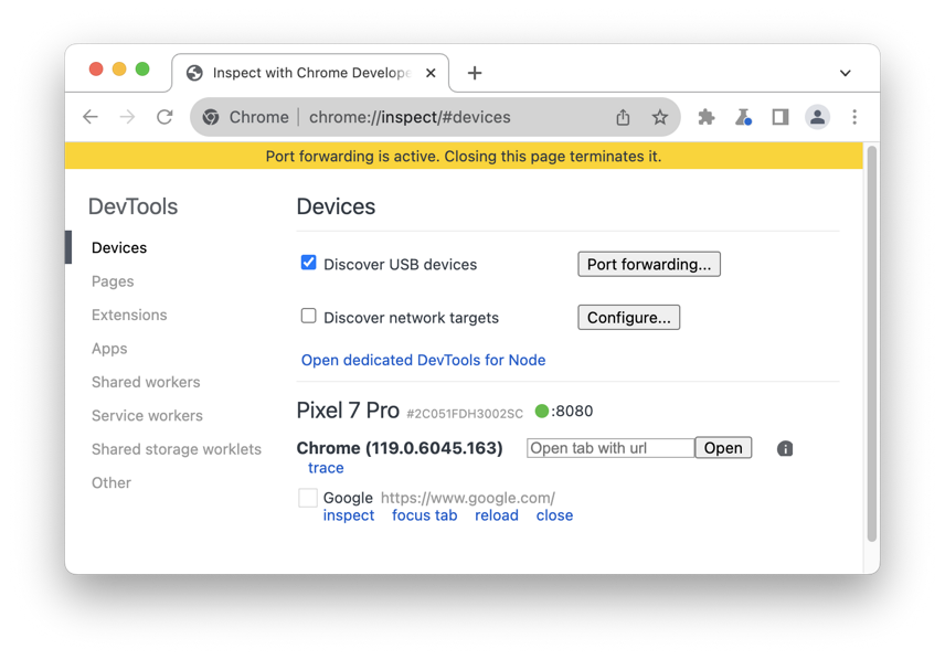 Accéder aux serveurs locaux et aux instances Chrome avec le transfert de port | Chrome DevTools ...