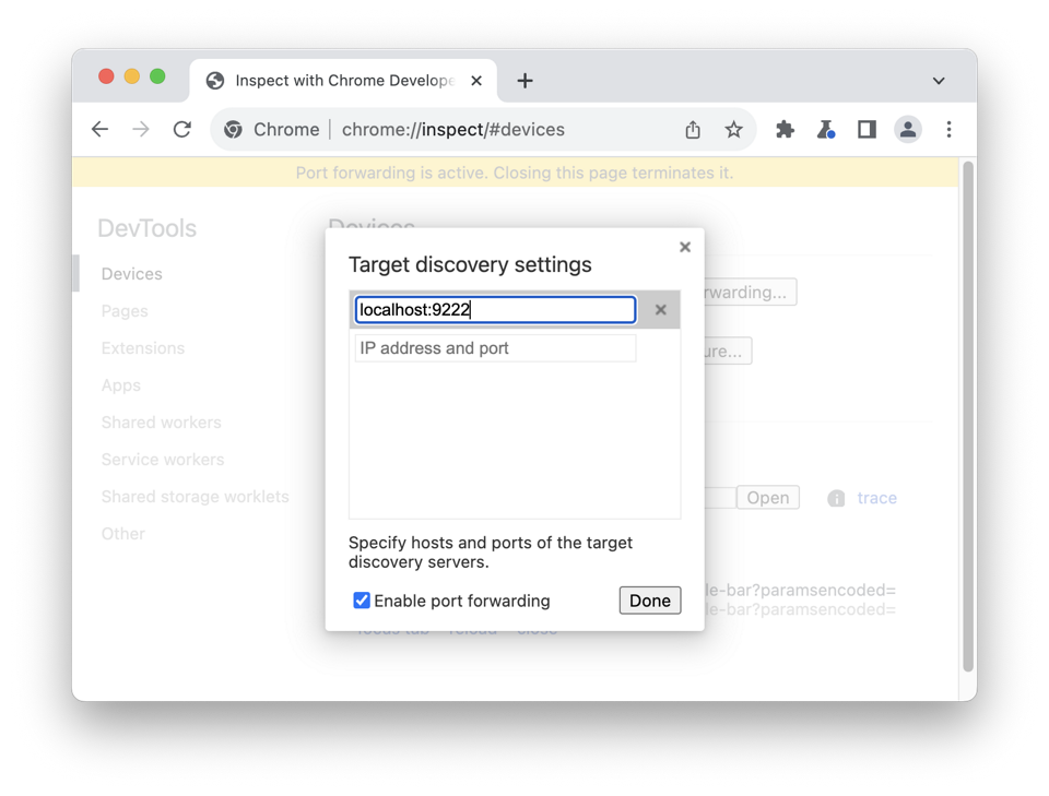 Accede a los servidores locales y las instancias de Chrome con la redirección de puertos ...
