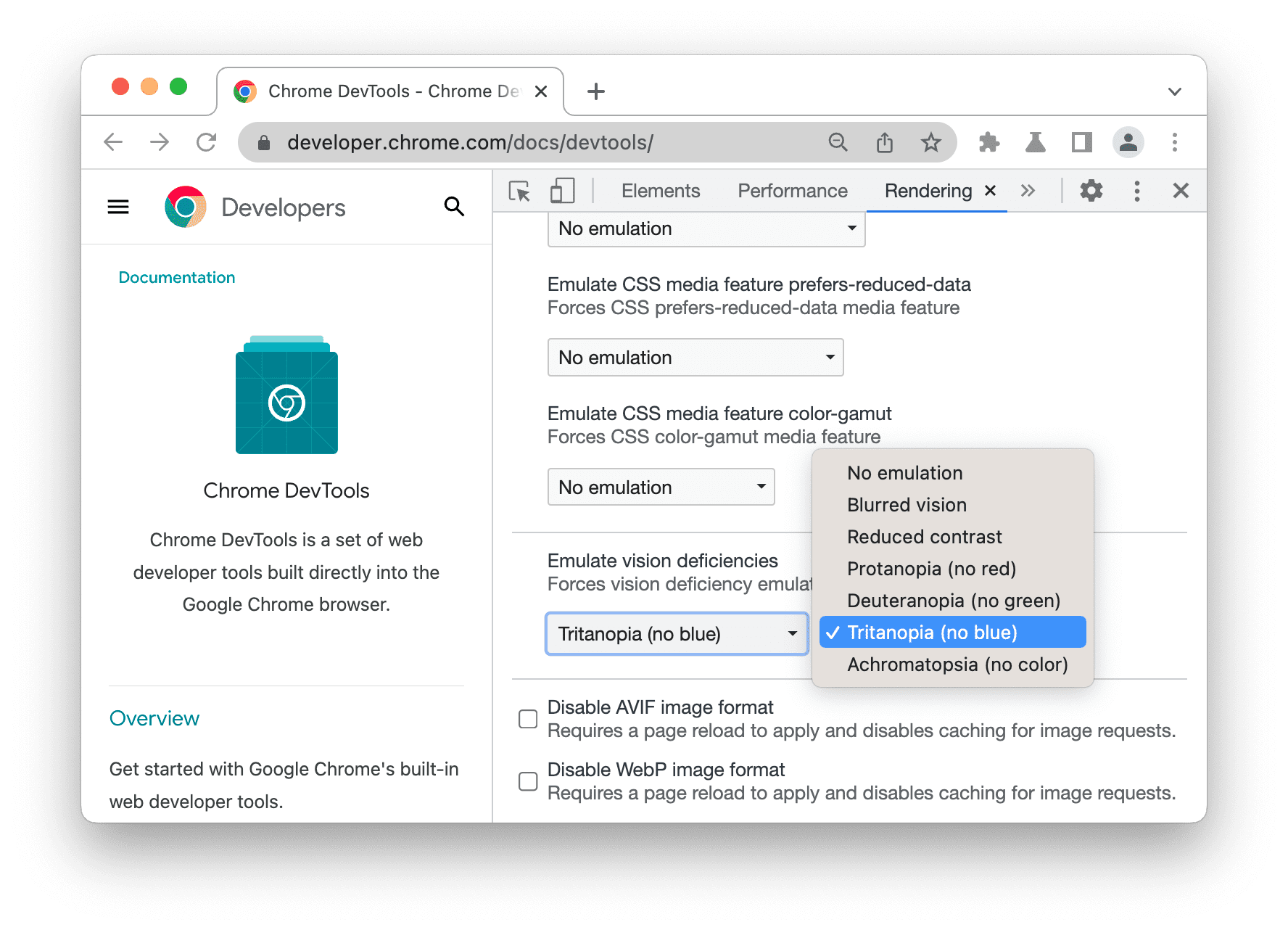 Apply other effects: enable automatic dark theme, emulate focus, and more | Chrome DevTools ...