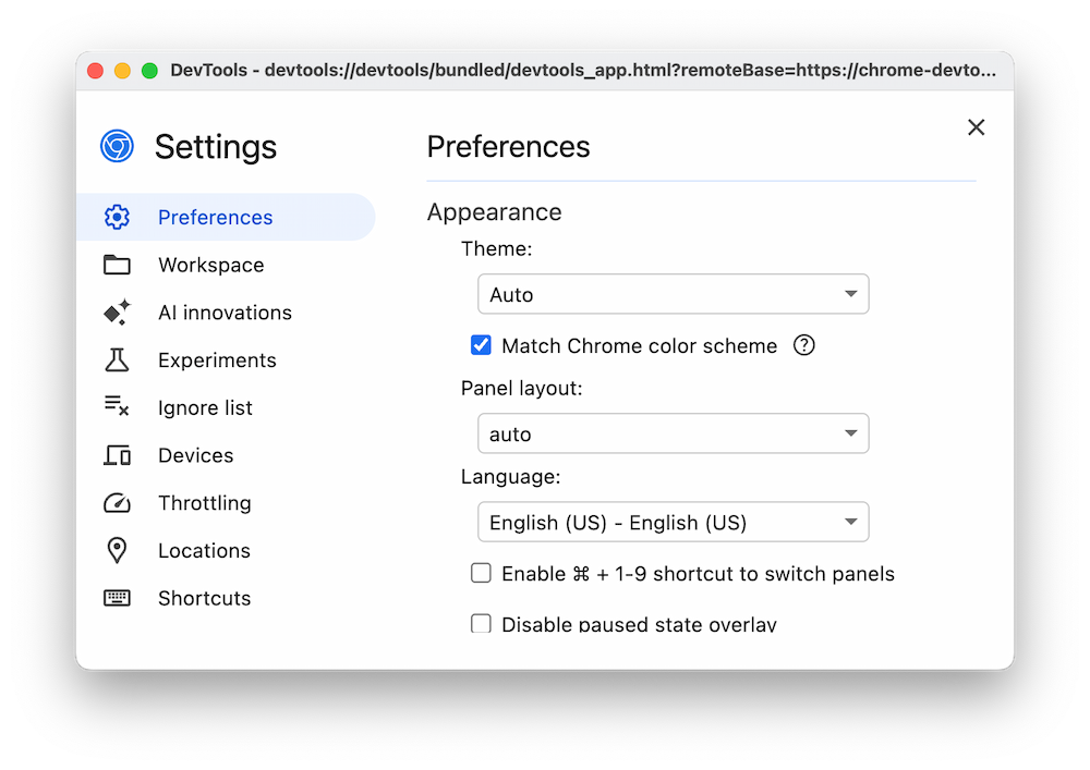 設定總覽 | Chrome DevTools | Chrome for Developers