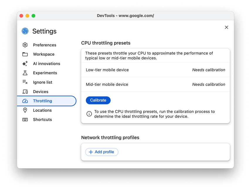 Throttling | Chrome DevTools | Chrome for Developers