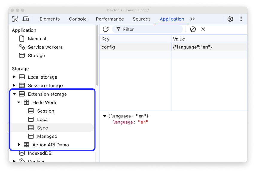 View and edit extension storage | Chrome DevTools | Chrome for Developers