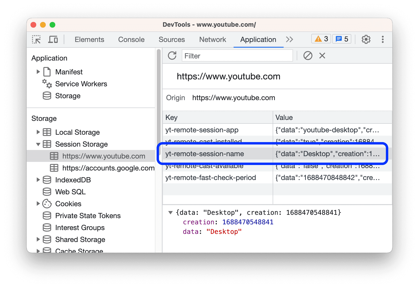 セッション ストレージを表示、編集する | Chrome DevTools | Chrome for Developers