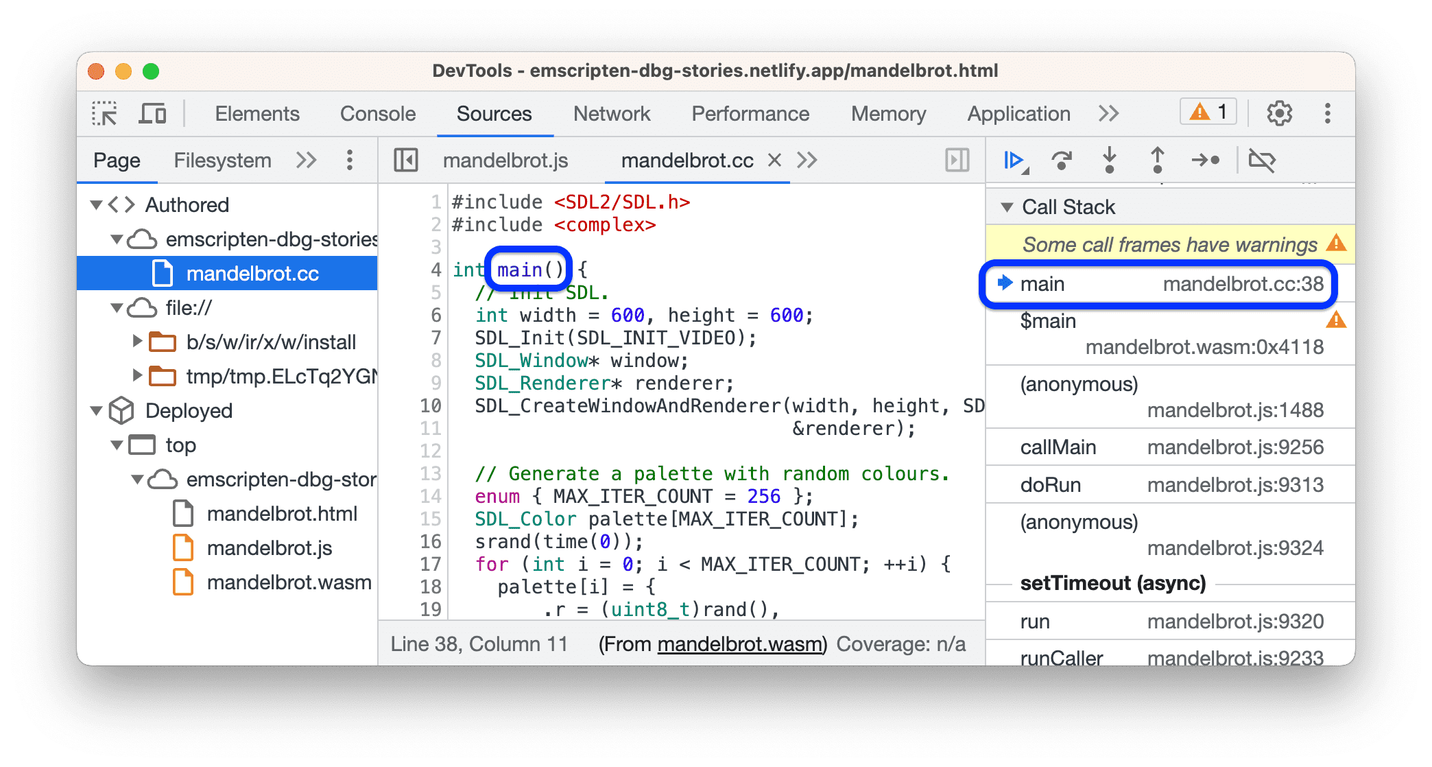 调试 C/C++ WebAssembly | Chrome DevTools | Chrome for Developers