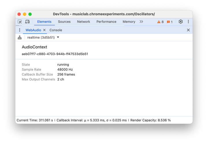 WebAudio: View WebAudio API metrics | Chrome DevTools | Chrome for ...