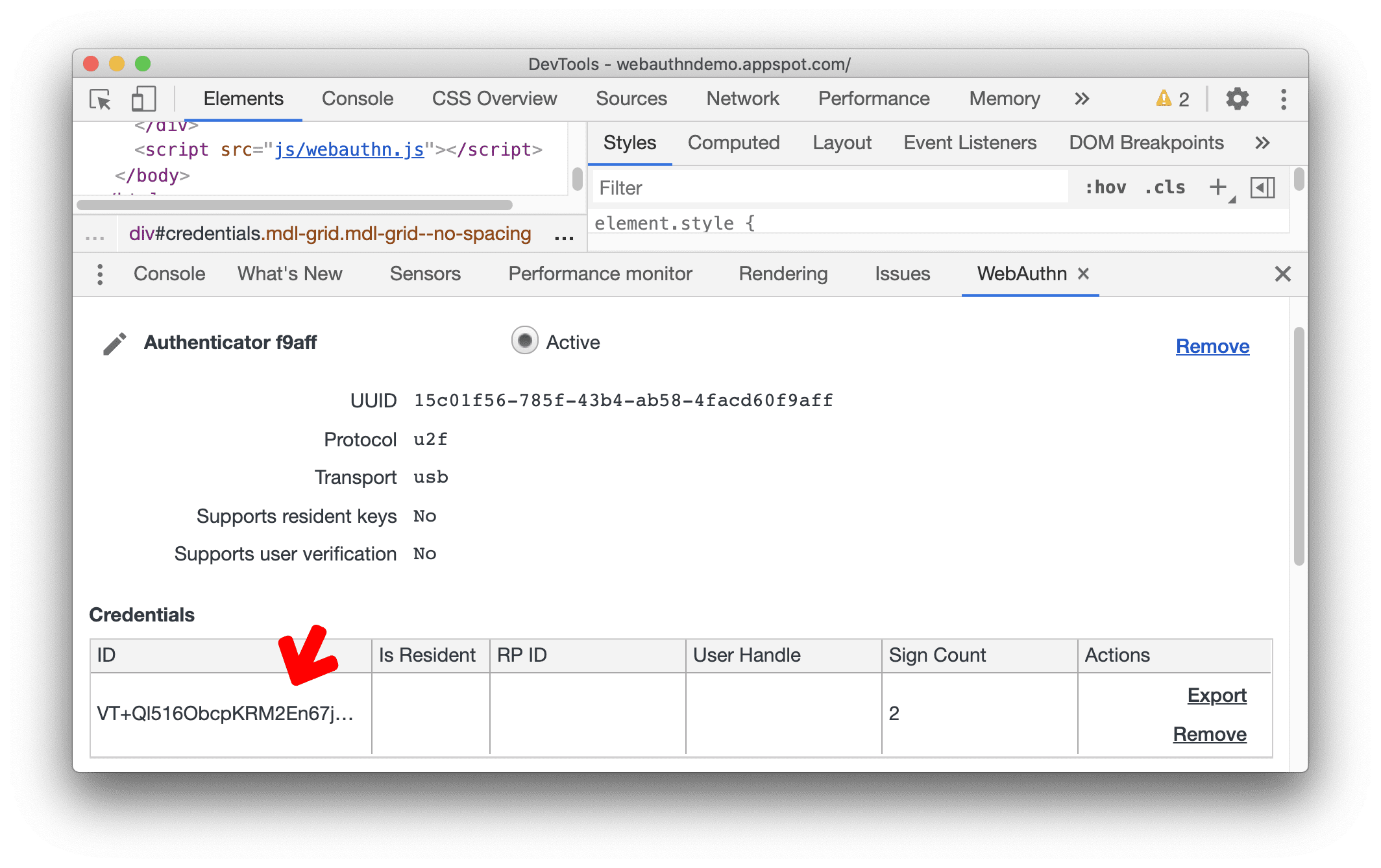 WebAuthn: Emulate authenticators | Chrome DevTools | Chrome for Developers