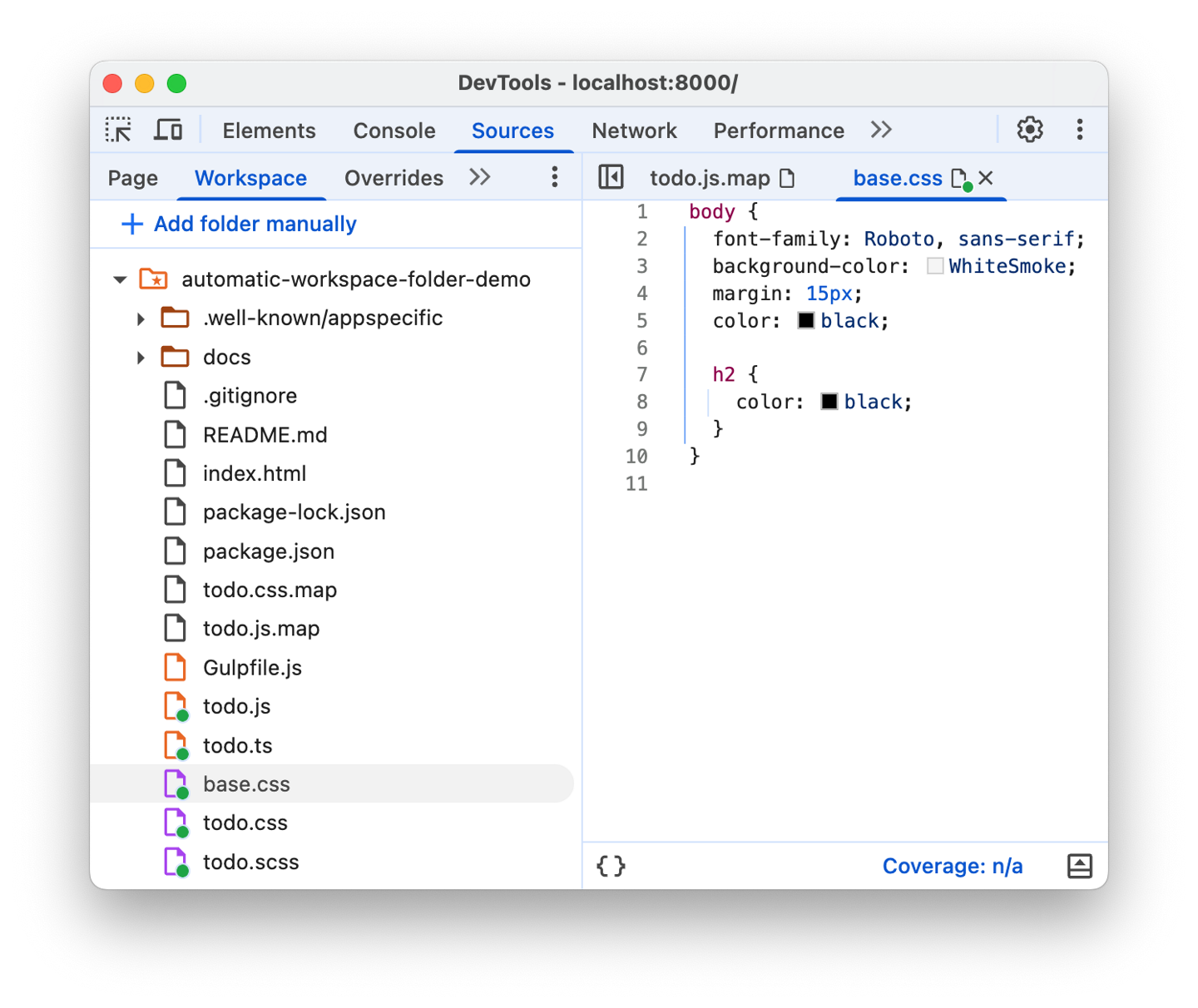 Set up workspaces to save changes to source files | Chrome DevTools | Chrome for Developers